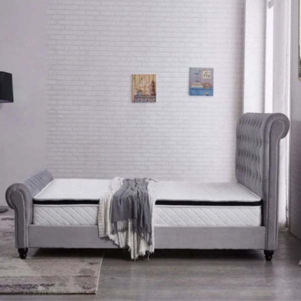 Arya Elegance Upholstered Bed In Suede – Furniture Tree