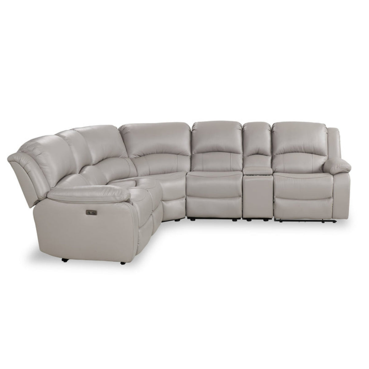 Alexandria Modular Sectional Manual Recliners In Leatherette ...